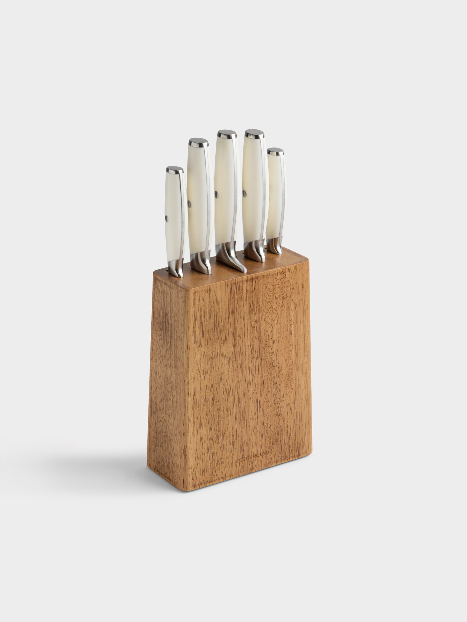 Набор ножей, 5 пр, в подставке, сталь/дерево, Wood kitchen