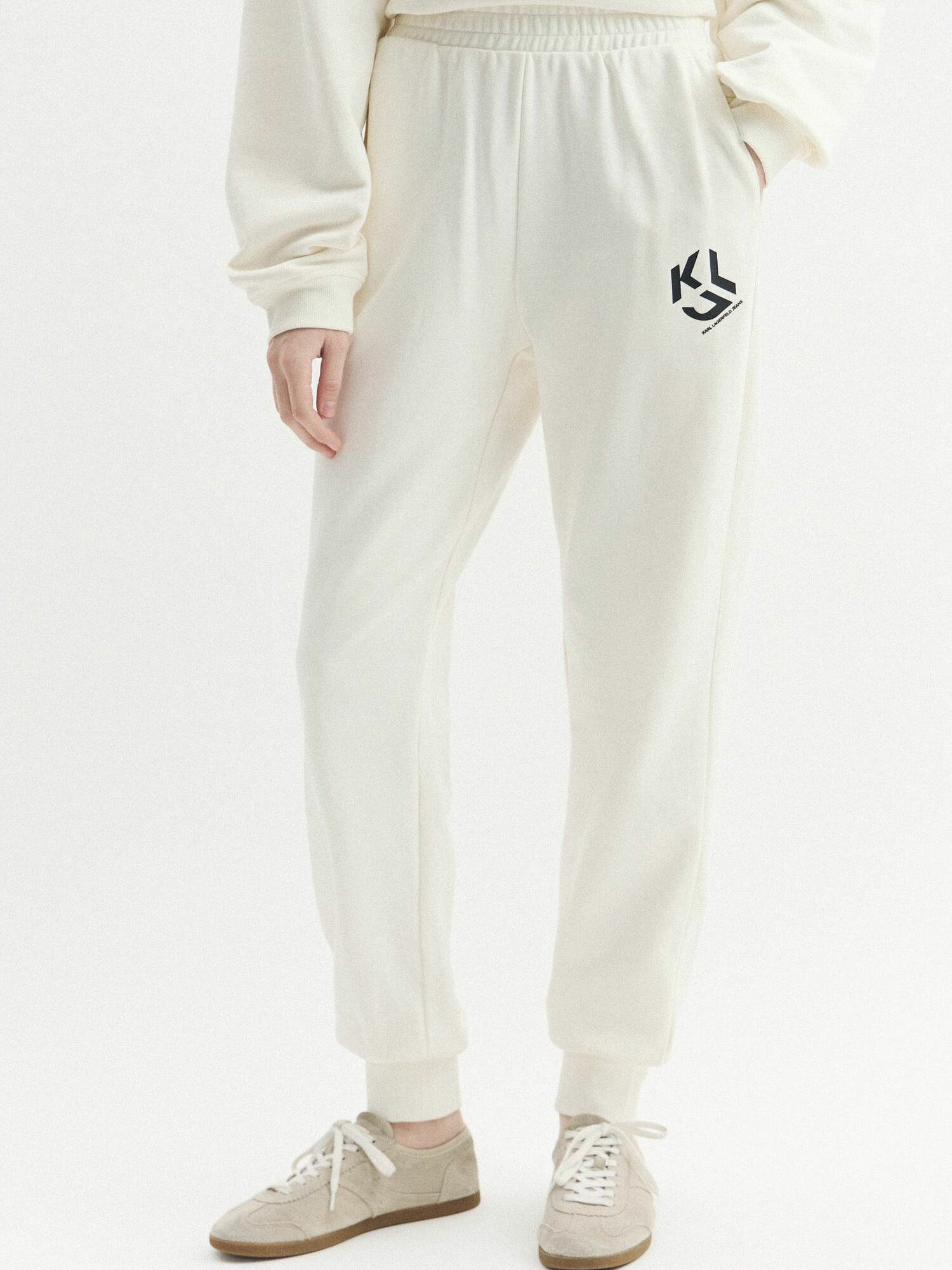 Брюки KARL LAGERFELD JEANS, размер L, бежевый