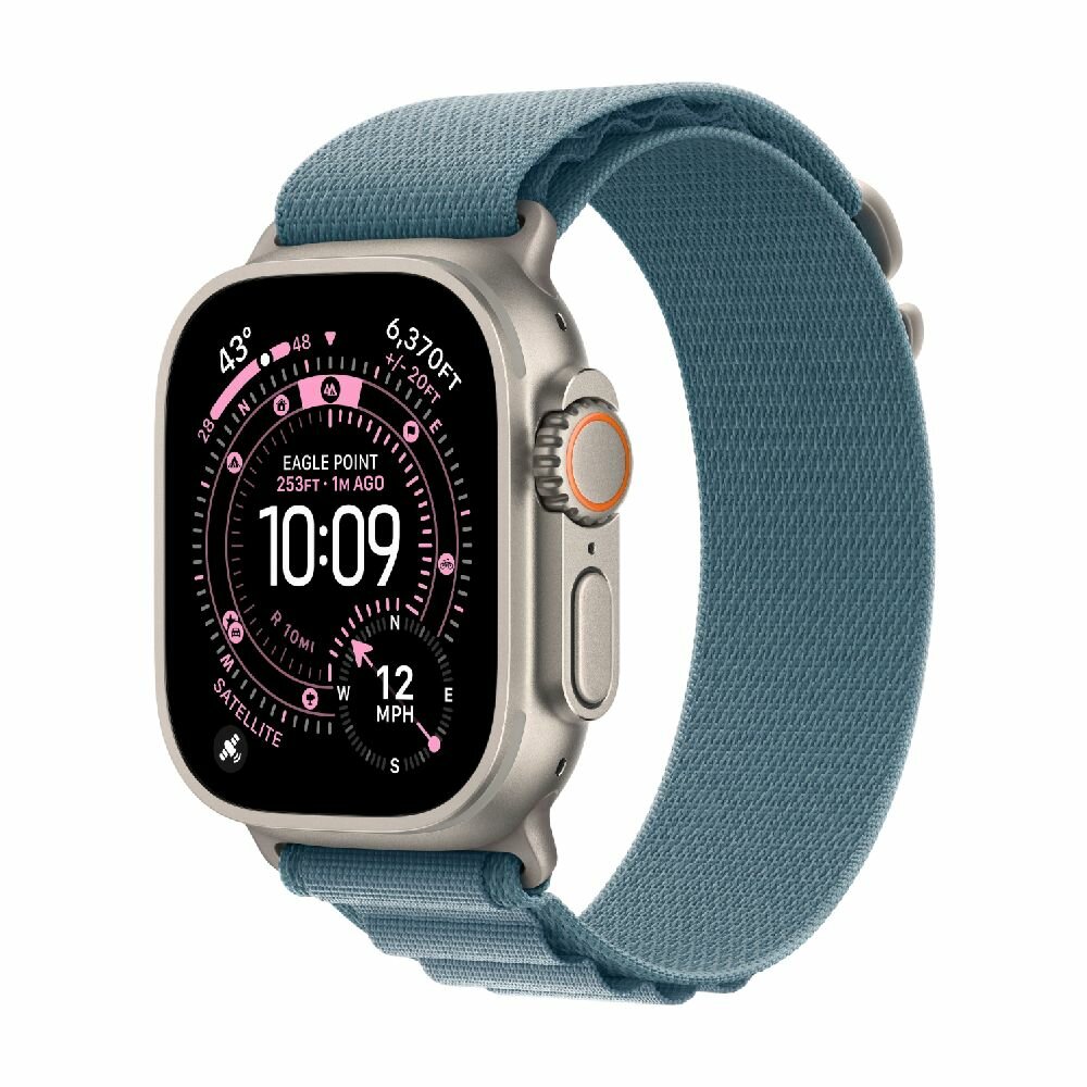 Умные часы Apple Watch Ultra 3 (2025) 49 мм Natural Titanium Case, Light Blue Alpine Loop L (165-210) MEWP4