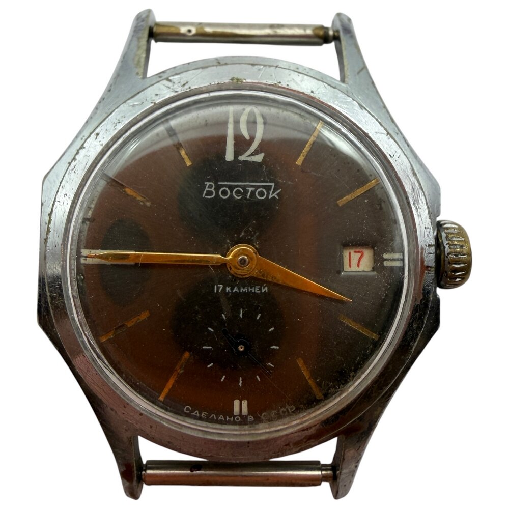 Наручные механические часы "2605 - Восток, 17 камней" 1973-1980 гг. Чистопольский ЧЗ, СССР (Чёрные)
