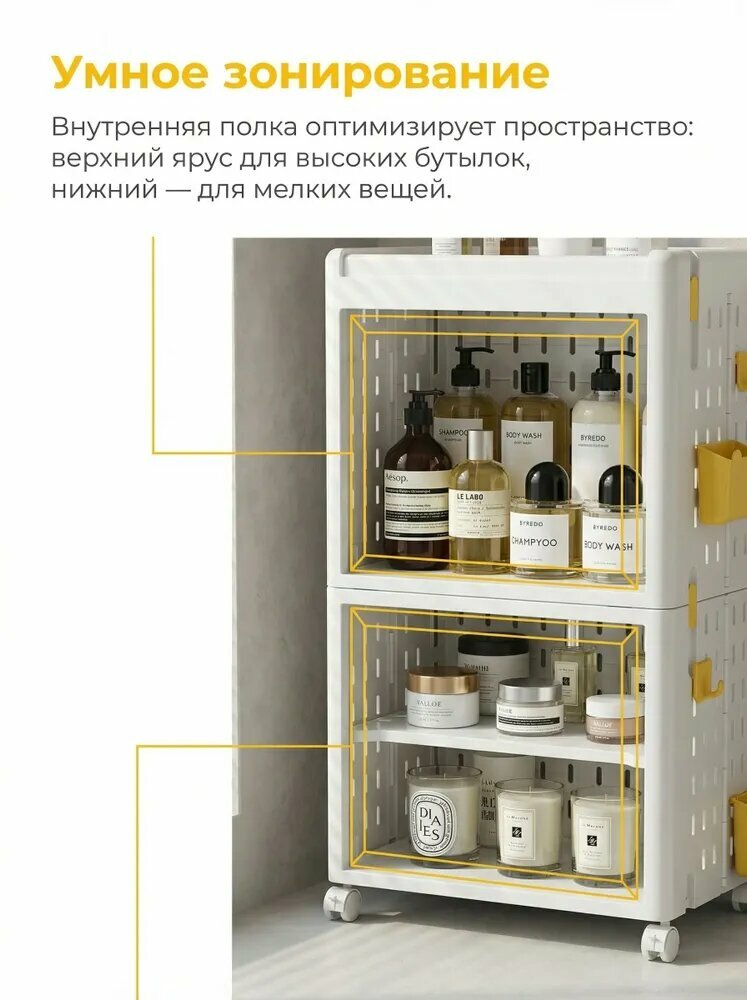 Новейший Контейнер для хранения вещей длина 30.5 см, ширина 38 см, высота 80 см, 1 шт, пластик, белый