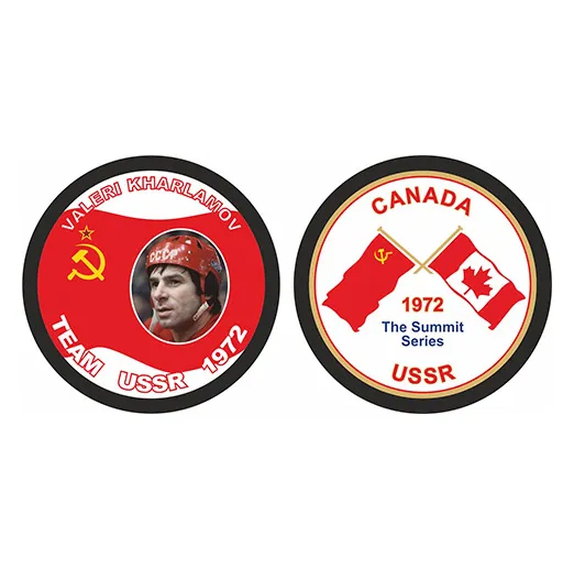 Шайба Rubena Team Canada-USSR 1972 KHARLAMOV 2-ст, цвет черный