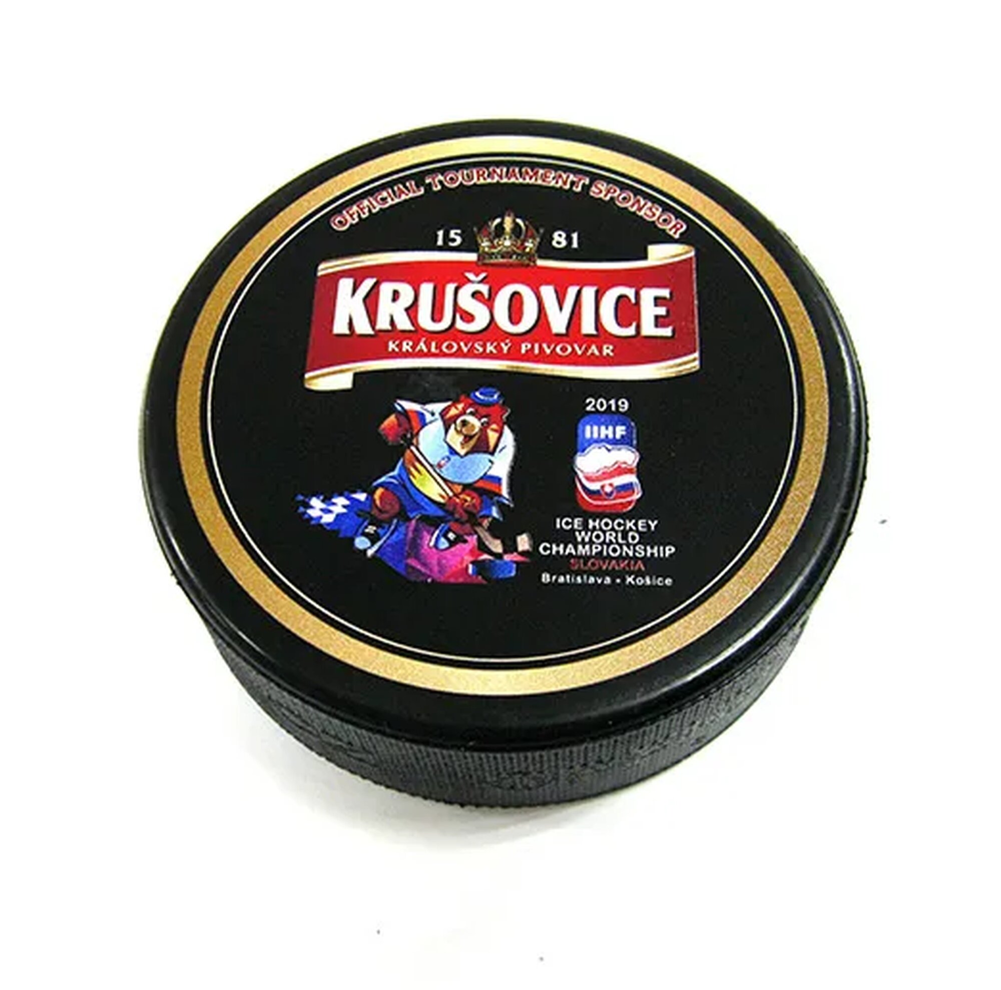 Шайба Rubena ЧМ 2019 Словакия Krusovice, резина, 76 мм, черный