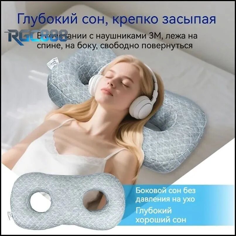 Подушка huertouzhen, Средняя жесткость, Полиэстер, Полиэфирное волокно