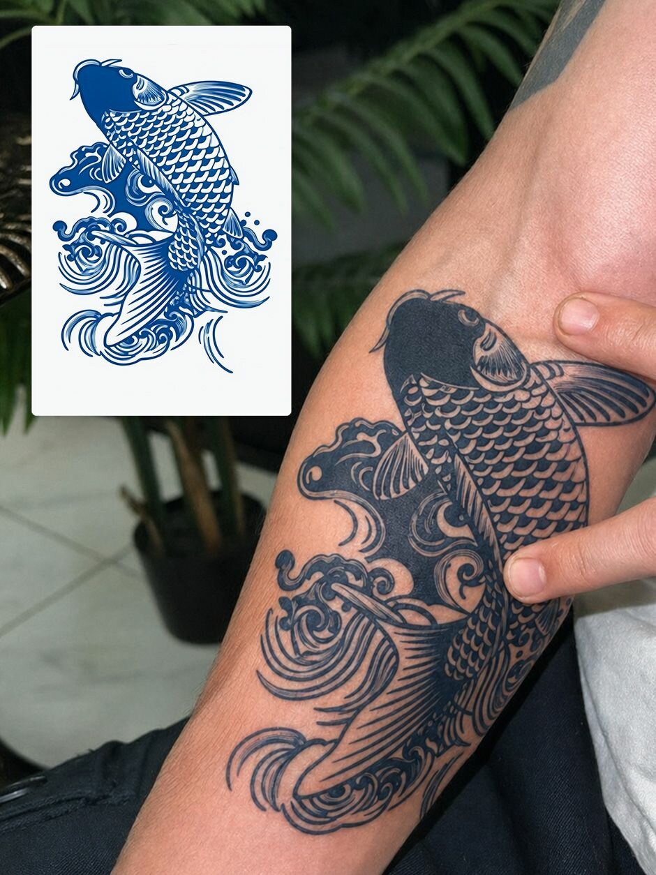 Tattoo'шки Временная тату без пленки 11*18см (темнеет через 24 часа) без плёнки 11x18 см темнеет через 24 часа