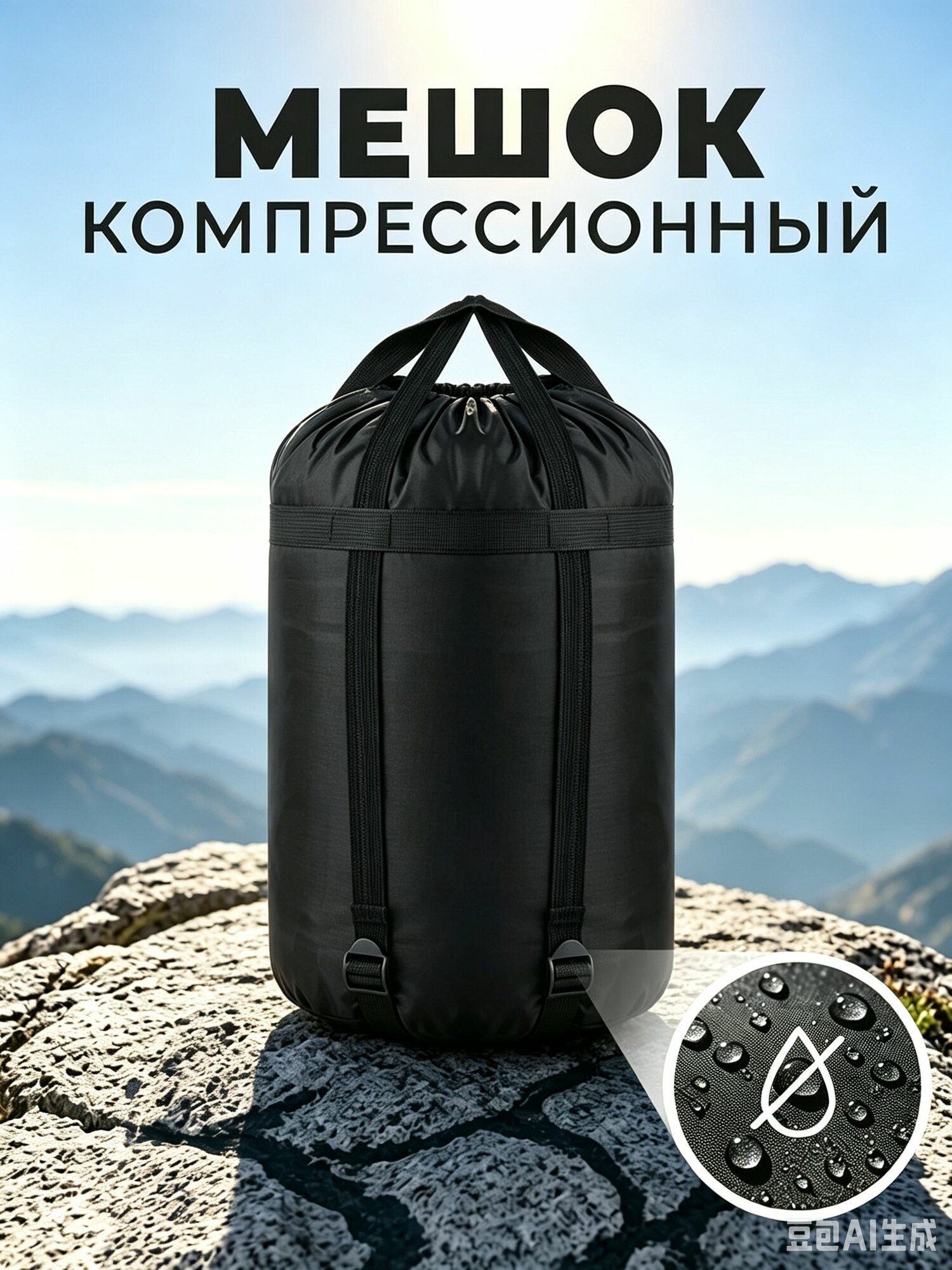 Компрессионный мешок для спального мешка из водонепроницаемой оксфордской ткани для спальника водонепроницаемый