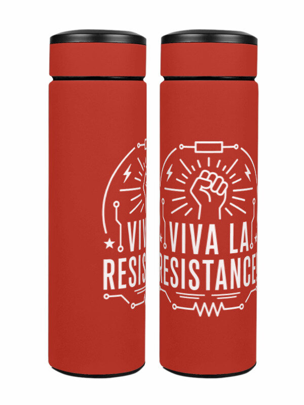 Термос «Viva la resistance(для инженера электрика, надписи)» (красный)