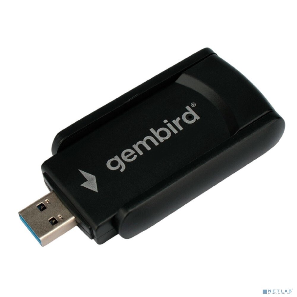 Gembird Сетевой адаптер WiFi+Bluetooth 1.3 Гбит, двухдиап. с антеннами, USB,802.11b/a/g/c/ac, RTL8822 (WNP-UA-020)