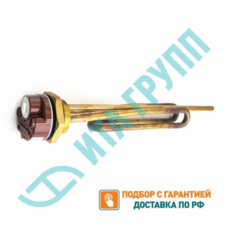Комплект ТЭН 2кВт (2000Вт) RCT, резьбовой 42мм для Ariston, De Luxe, Real, Thermex, под анод М6 с терморегулятором и прокладкой, Р60302