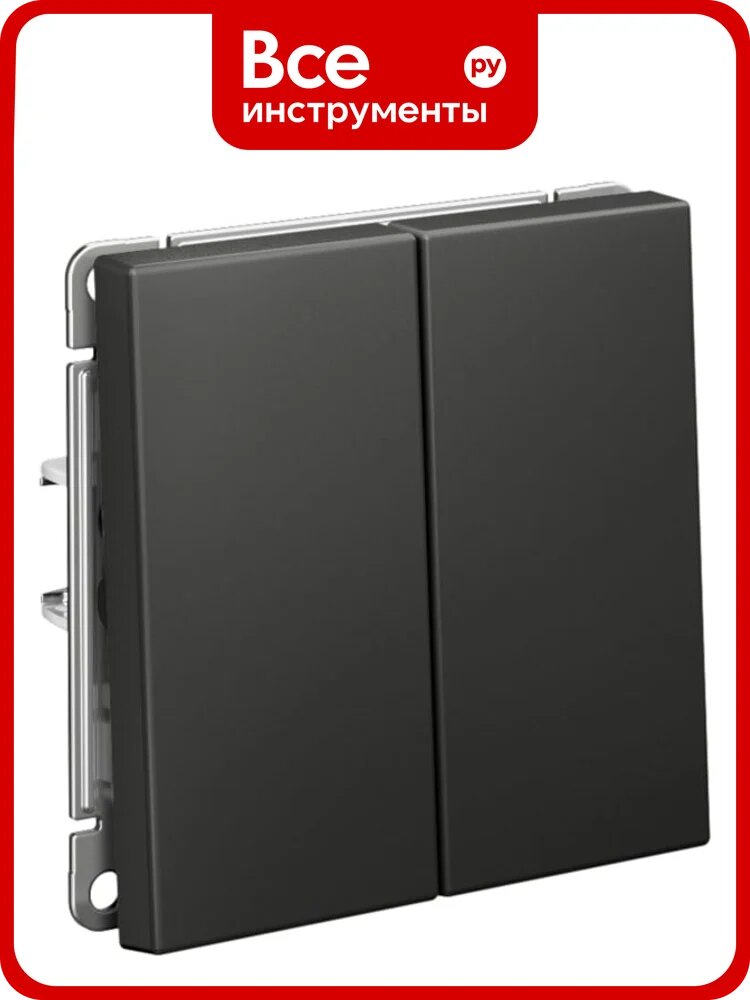 Выключатель кнопочный 2-клавишный ArtGallery Systeme Electric 10 АХ механизм Базальт GAL001417