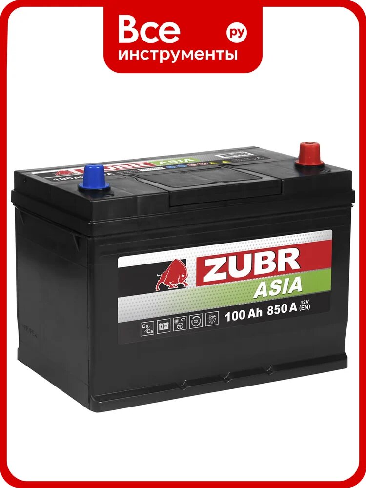 Аккумуляторная батарея ZUBR Premium Asia 100Ah R+ (нижний борт) ZPA1000