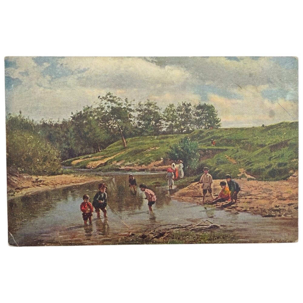 Почтовая открытка "Маковский - Рыбачки" 1916 г. Ришар, Российская Империя