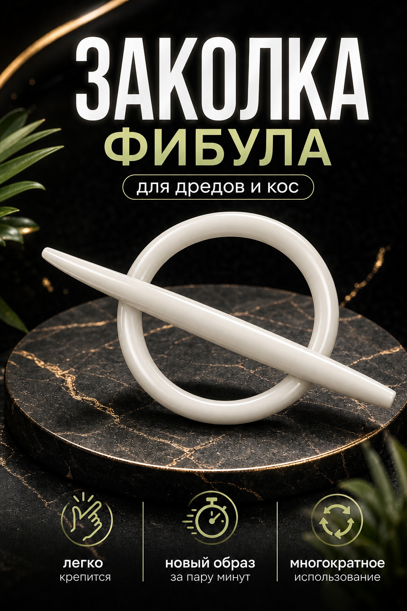 Заколка фибула для дредов и кос