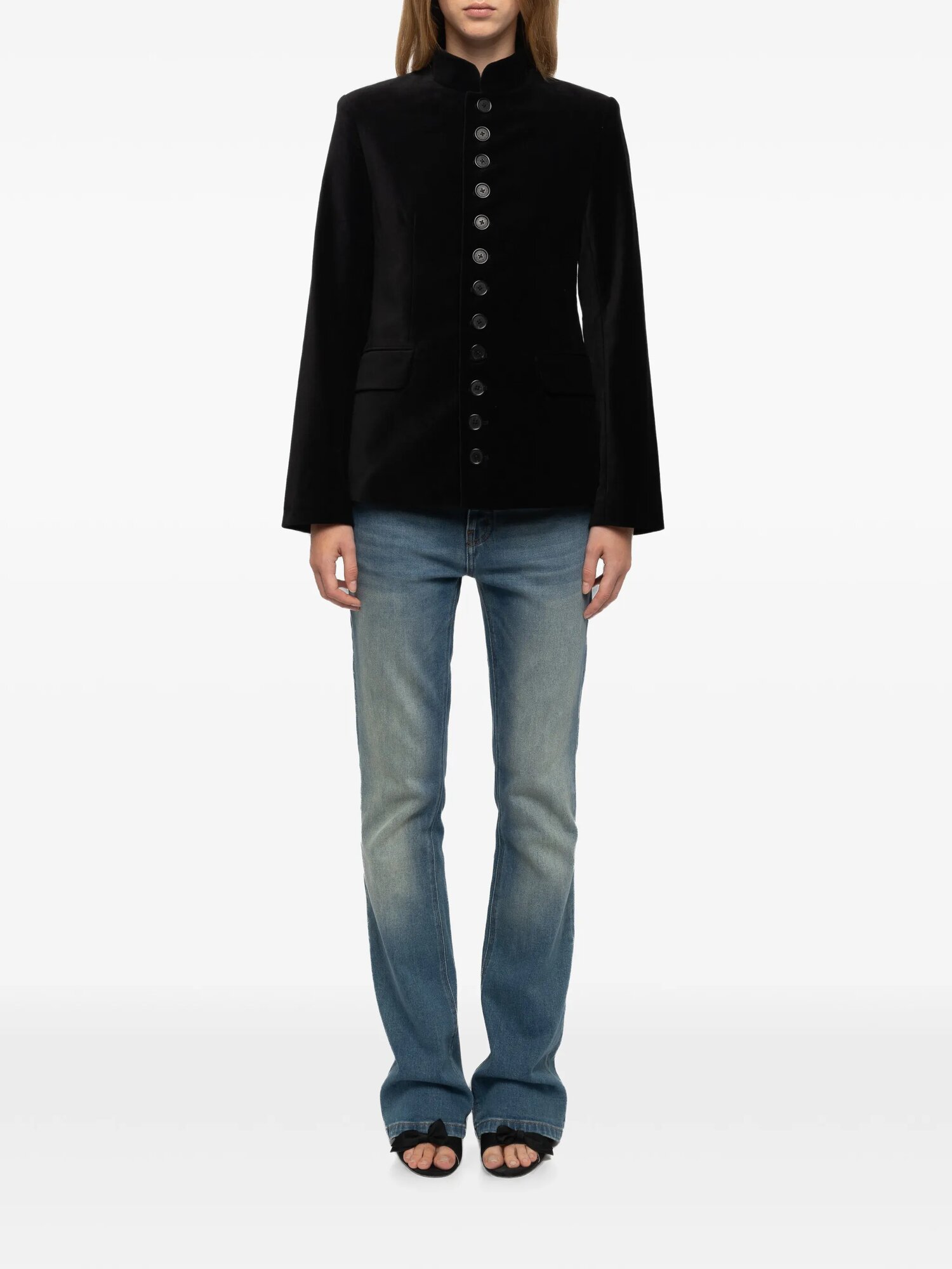 Куртка ZADIG & VOLTAIRE Vallo velvet jacket, размер 40, черный — фото 1