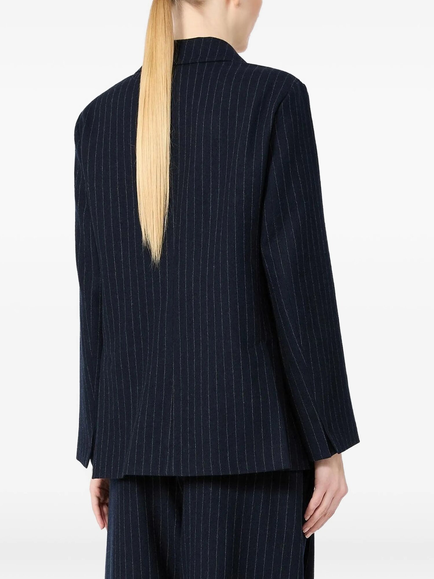 Пиджак Max Mara Pinstripe double-breasted blazer, размер 44, blue — фото 1