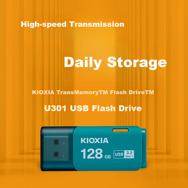 Kioxia 128 ГБ флеш-накопитель USB 3.2 синий стильный дизайн высокоскоростная передача для офиса учебы автомобиля