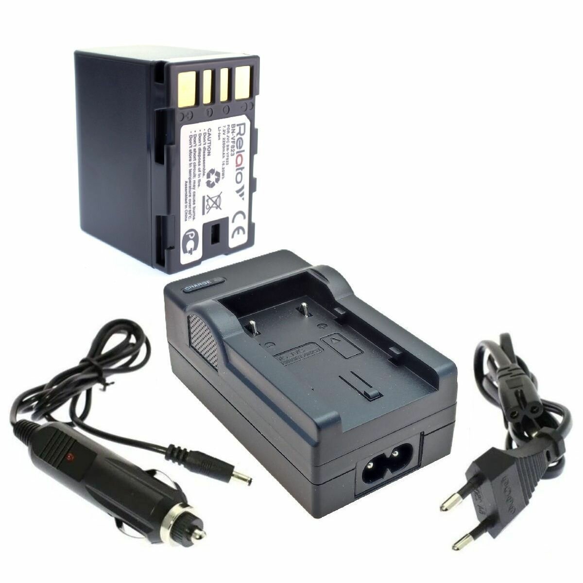 Аккумулятор Relato BN-VF823 в комплекте с З/У Relato CH-P1640/VF815 для видеокамер JVC/ JVC-Everio