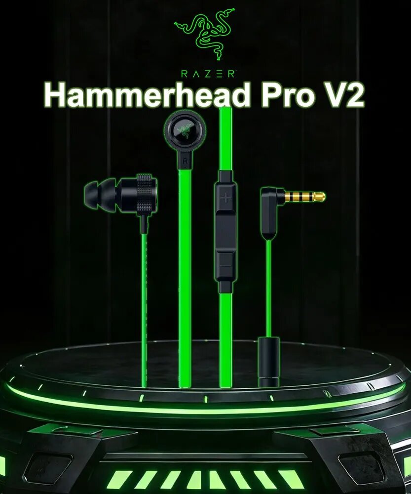 Наушники проводные с микрофоном R. Hammerhead Pro V2, 3.5 мм, черный