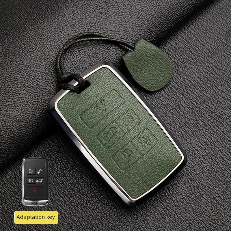 Кейс для ключей Land Rover в оливковом зеленом с кожей французского козьего меха, стиль ручного ремешка для защиты