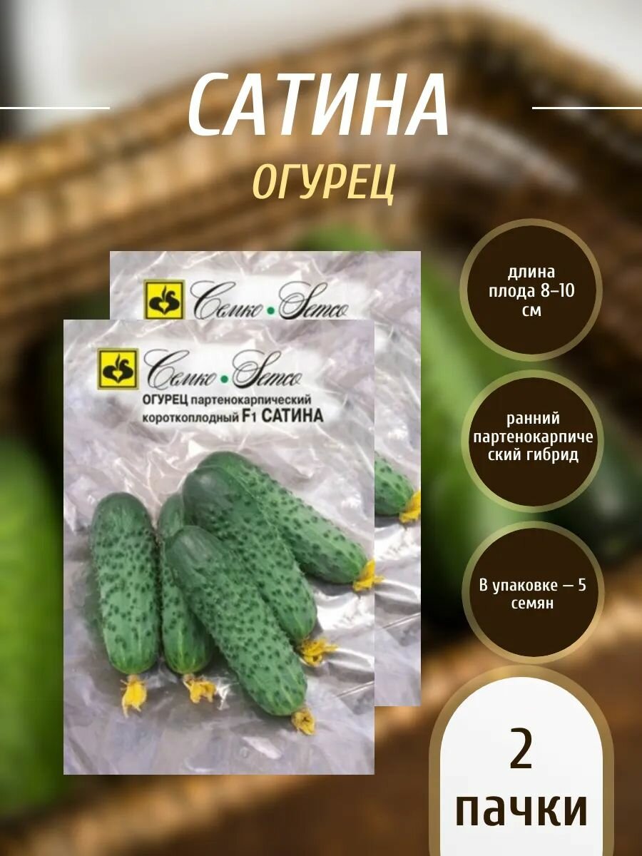 Семена, Огурец Сатина, 2 пачки