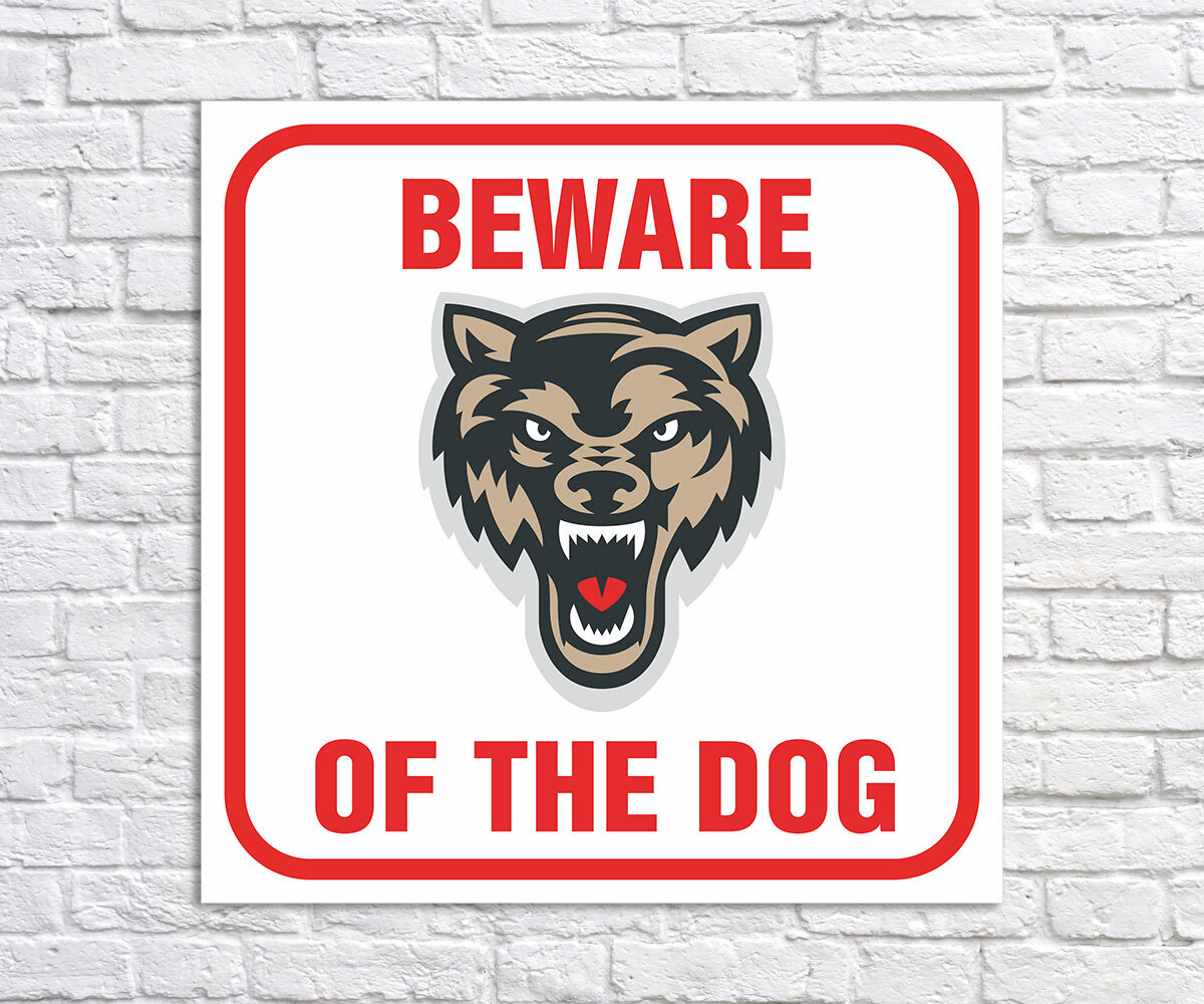 Табличка "Beware of the dog", размер 39x39см