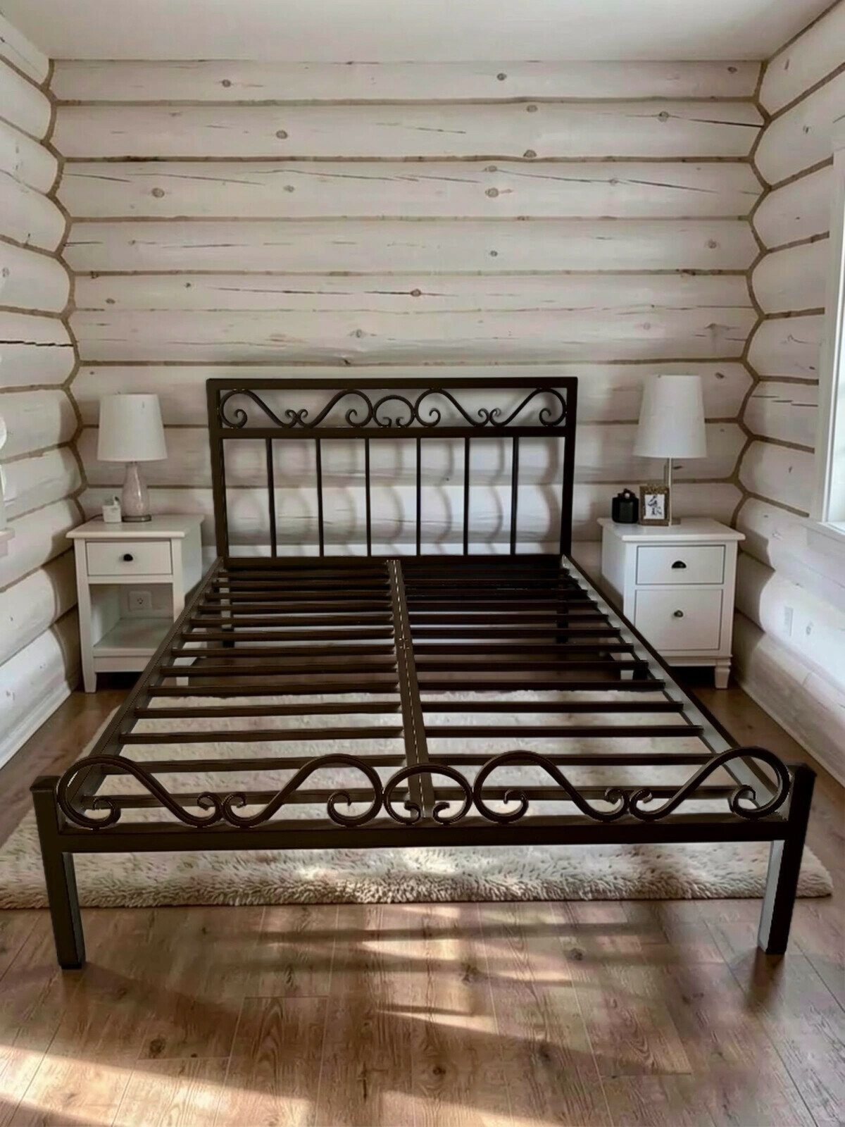 Кровать LOFT Mebel "Мира-2", кованая, с изголовьем, металлическая, 140x190 см — фото 1