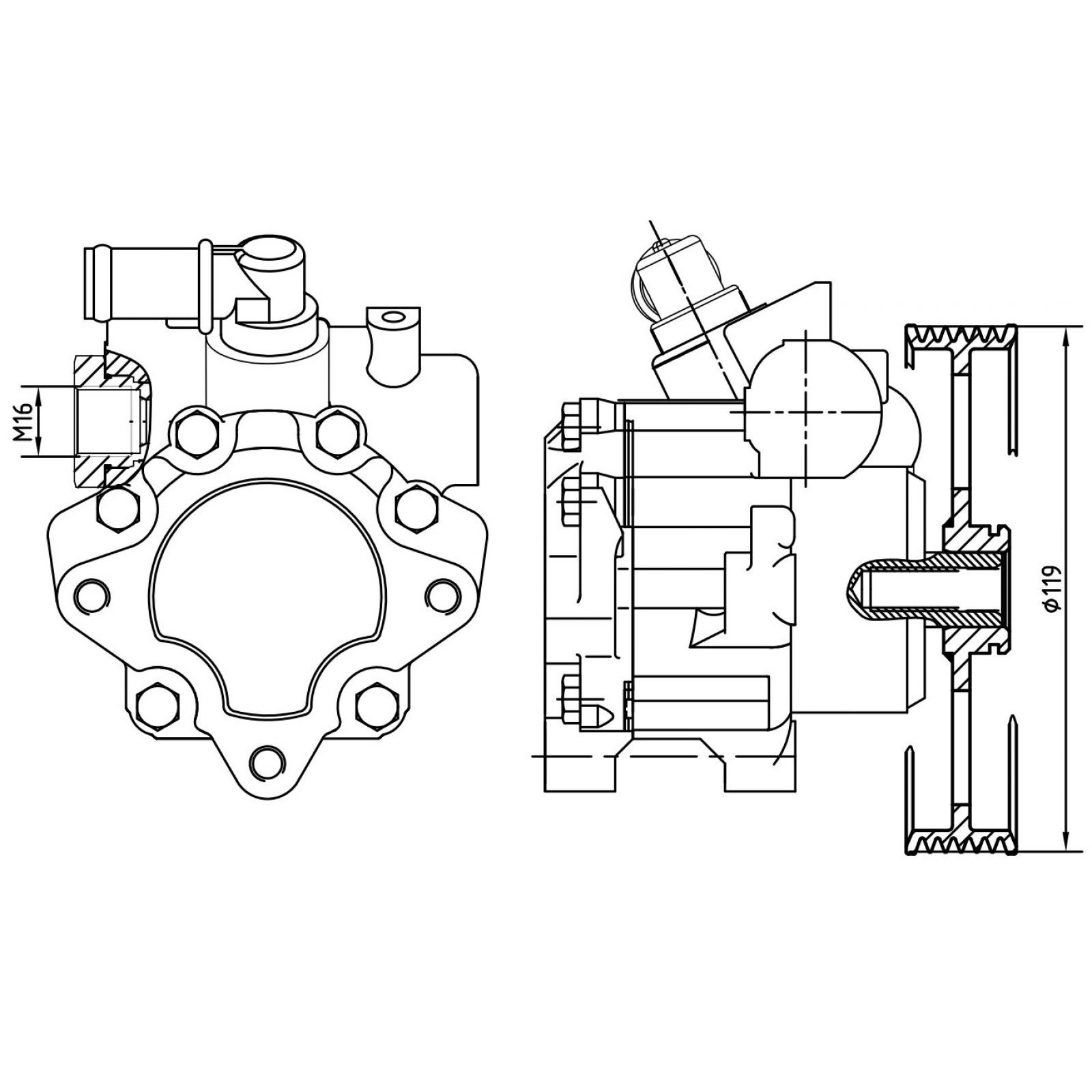 Насос ГУР, для УАЗ 3163 Патриот 2014- oem 316300340701000, 316300340701010 арт LPS0308
