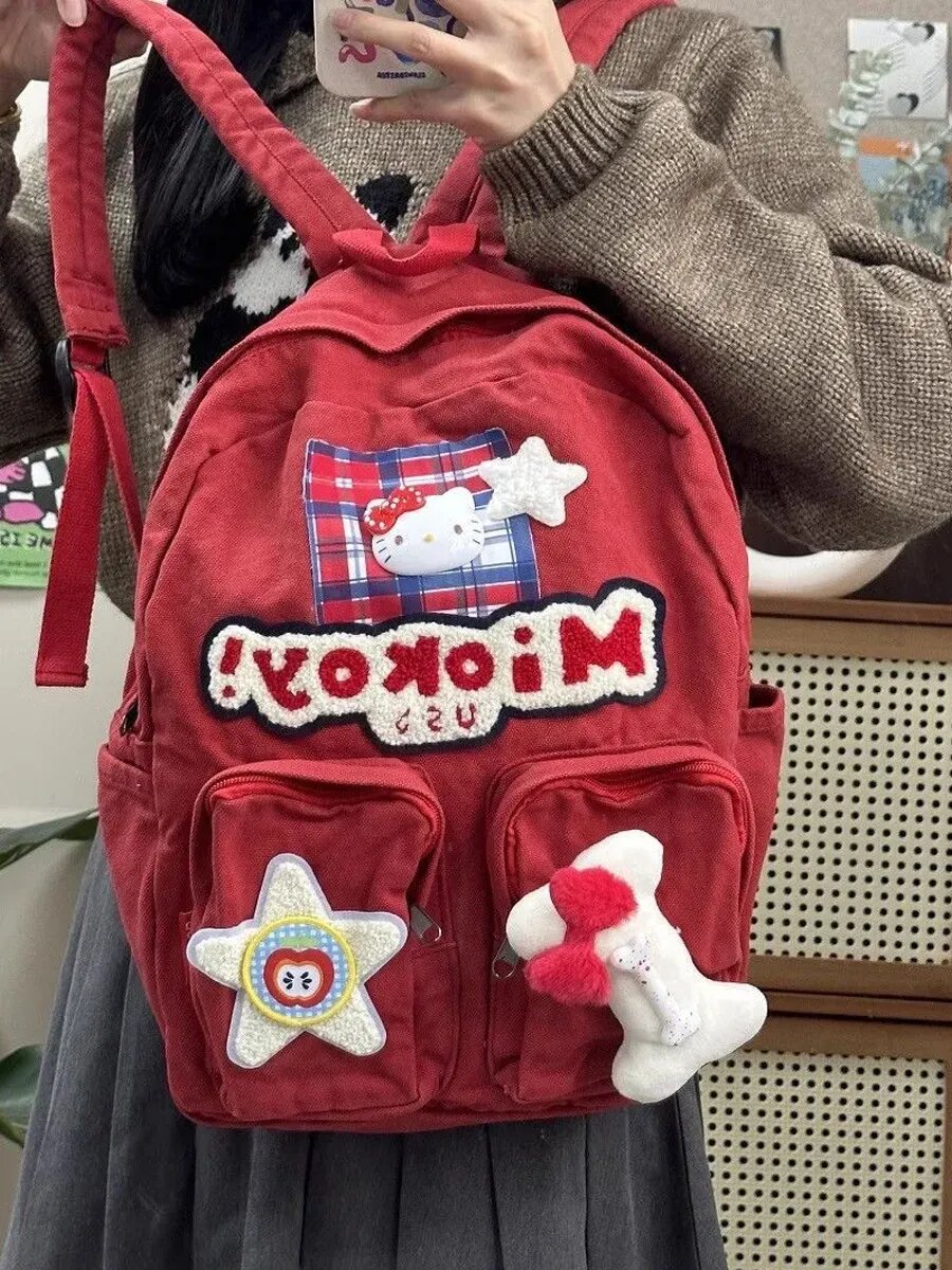 Рюкзак y2k школьный для подростков, портфель городской