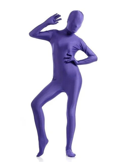 Многоцветный зентай костюм из спандекса VJI9X2 L, Фиолетовый, PURPLE