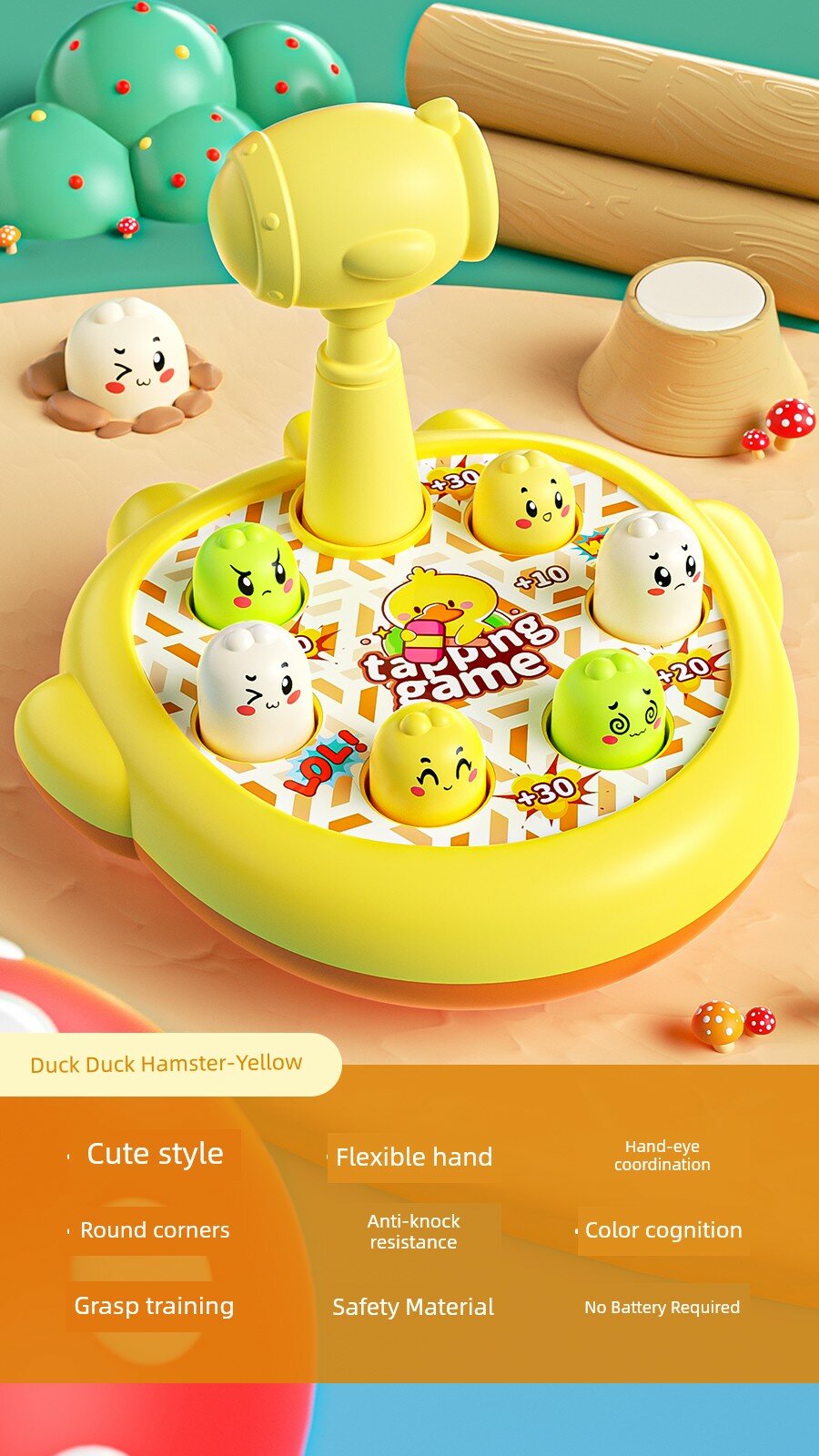 Игровой набор "Кролик-молоток" для малышей 1-2 лет, развивающая игра с молотком в комплекте