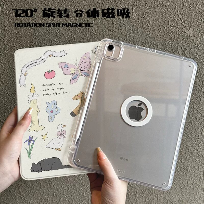 Чехол для iPad Pro 2020/2021 (12.9 дюймов) с магнитным отсоединением, поворотной подставкой, отсеком для ручки,