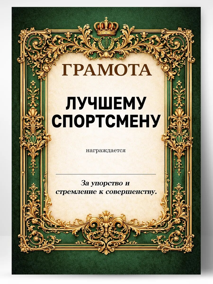 Грамота диплом в подарок - Лучшему спортсмену