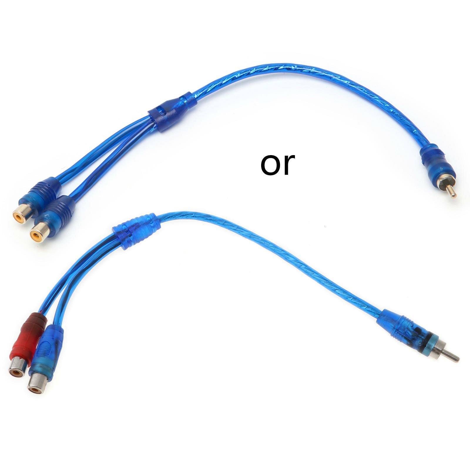 Автомобильный MP3 RCA Y-переходник 1x2, Синий
