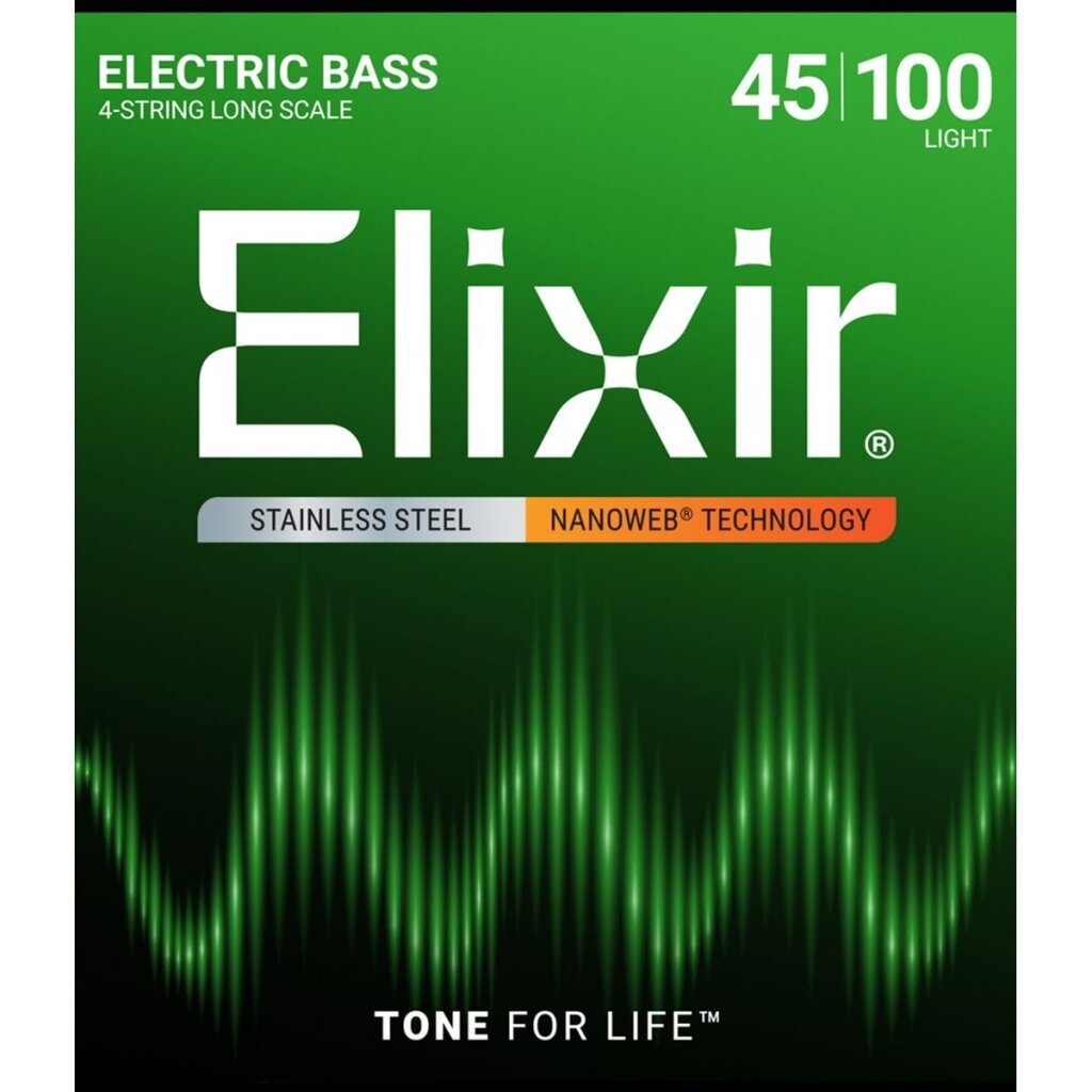 14652 NANOWEB Комплект струн для бас-гитары, нерж. сталь, Light, 45-100, Elixir