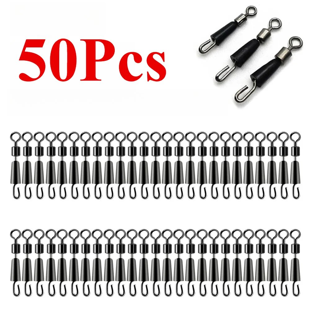Рыболовные вертлюги RPXBGUCKARHG с подшипником 50 шт S 50Pcs black