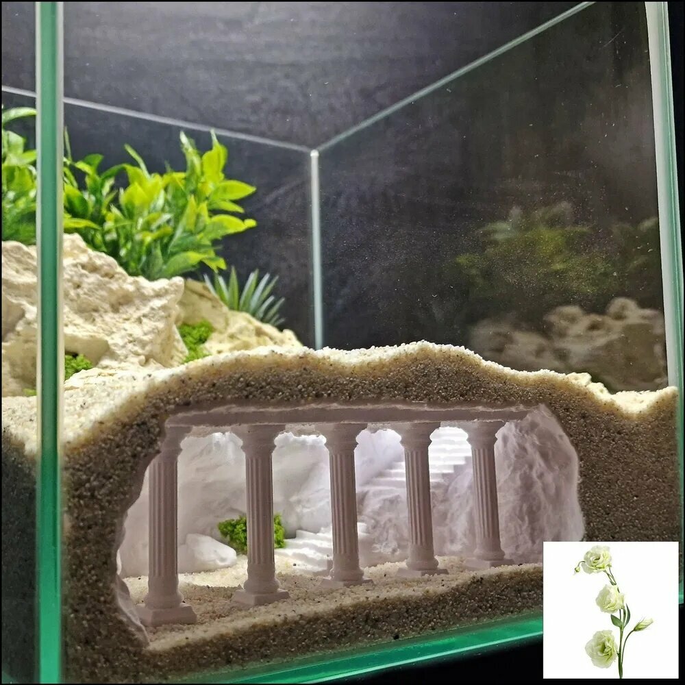 Декоративная 3D-печать в стиле римской классики для аквариумного дизайна(белый размер S 19cm x 10.5cm x 6cm)