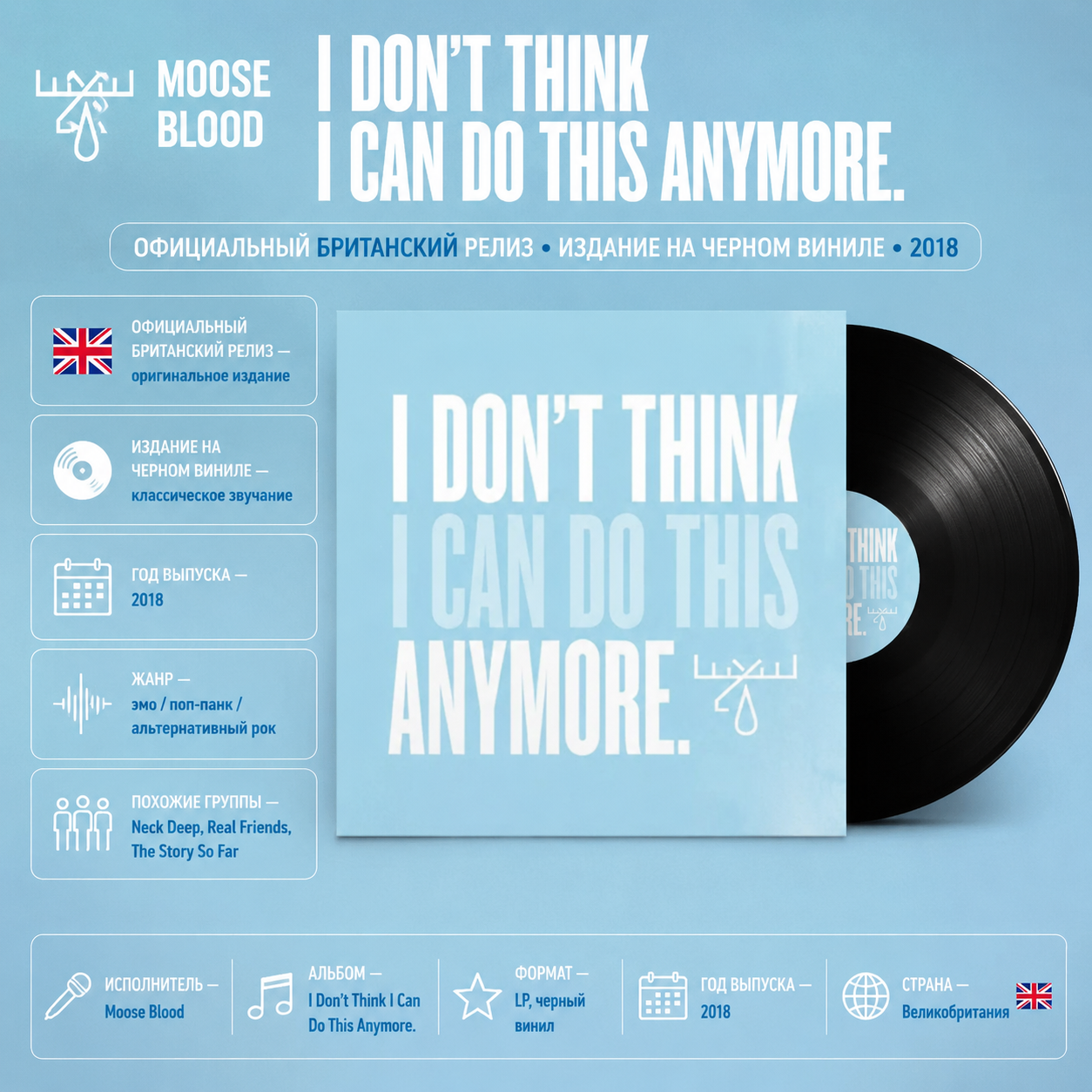 Moose Blood - I Don't Think I Can Do This Anymore (LP) новая виниловая пластинка