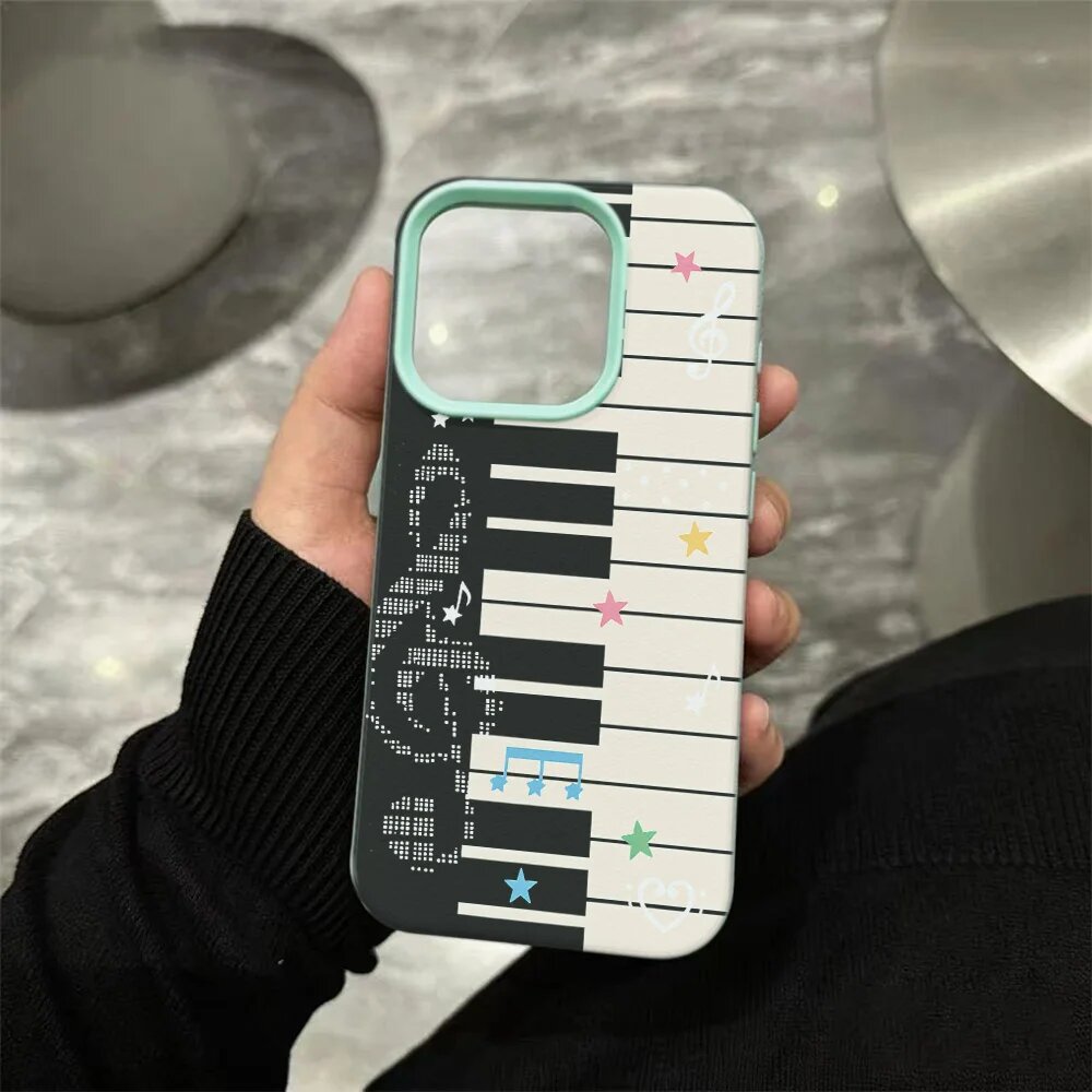 Чехол для телефона с нотами фортепиано для iPhone 17, 14 Pro Max, 11, Зеленый, Green, For iphone 16