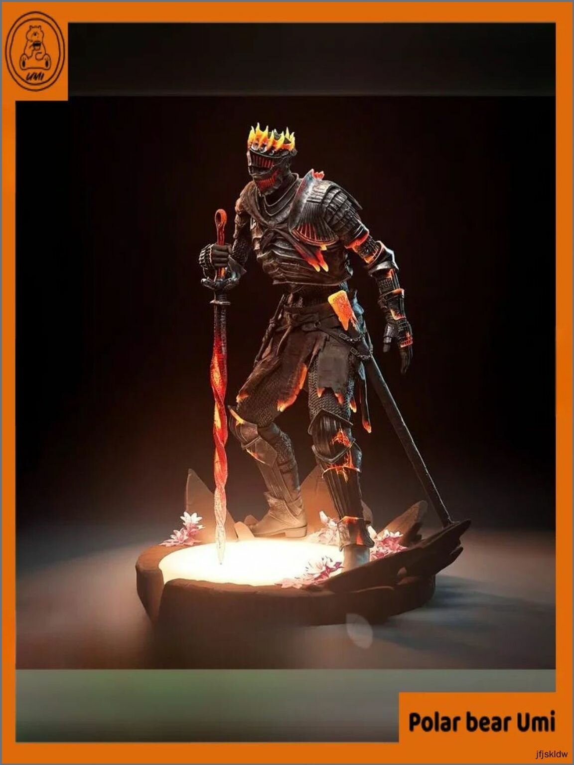 Коллекционная фигурка Dark Souls 3: Душа Пепла, статуэтка Soul of Cinder из игры, сувенир 18 см