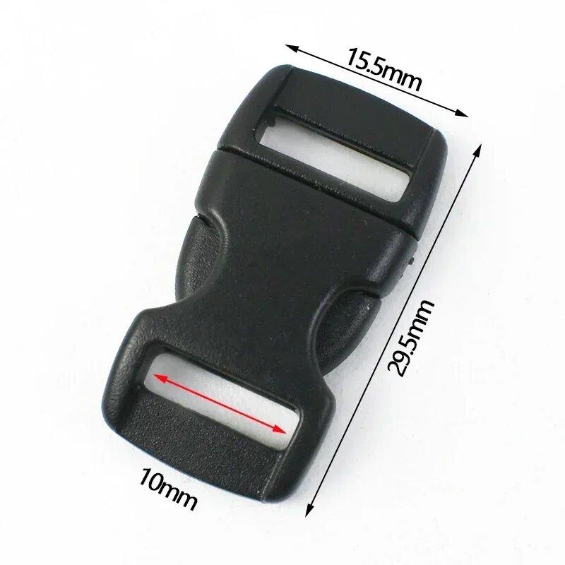 Meetee Пластиковые пряжки 10-50 мм Черный, Black-10mm