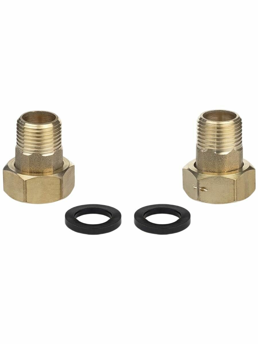 Монтажный комплект для счётчика воды с накидной гайкой 1/2"х3/4" внутренняя-наружная резьба (2 шт.)