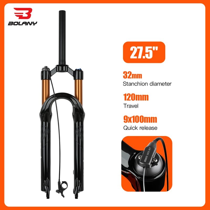BOLANY MTB Амортизационная вилка 27.5/29 дюймов 120 мм черная 27.5 Remote Black