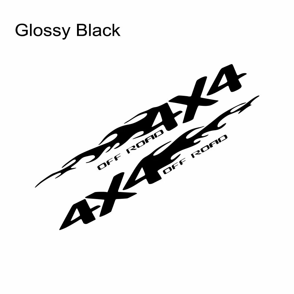 2 Шт. 4X4 Внедорожные Наклейки Для Ford Ranger F150 Nissan Navara Mitsubishi black, 40X5CM, Черный