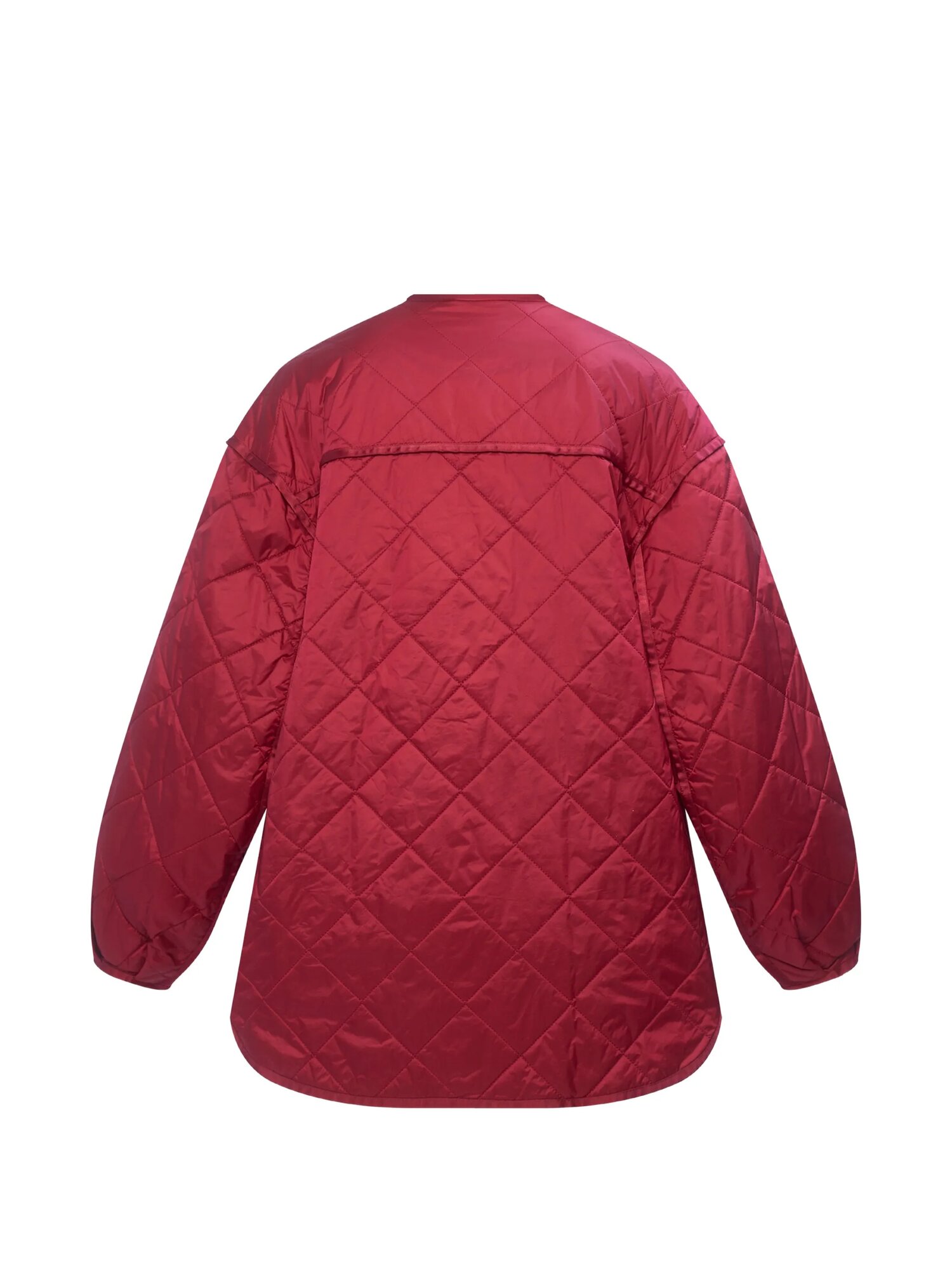 Пальто Max Mara Quilted collarless coat, размер 38, красный — фото 1