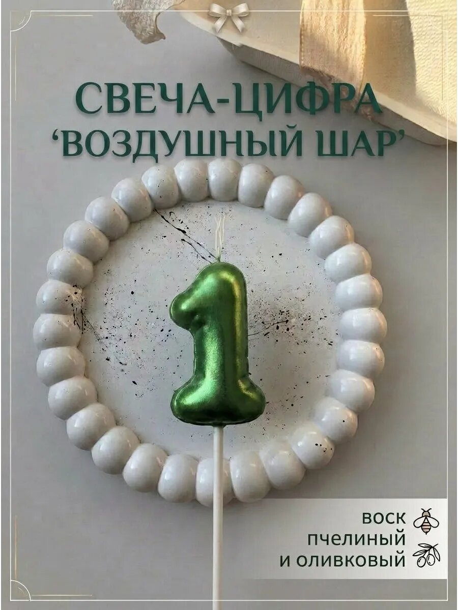 Свеча цифра 1 "Воздушный шар"
