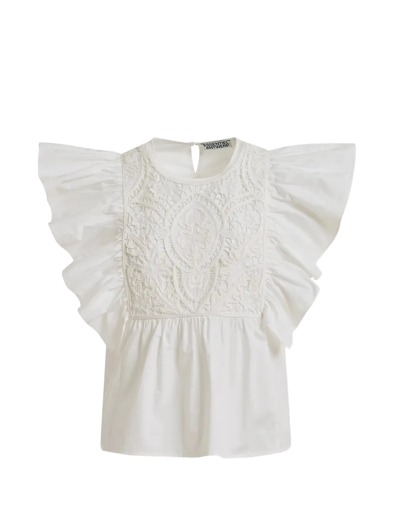 Блуза Lace-embroidered ruffled blouse