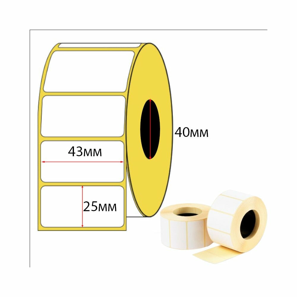 Термоэтикетка Label-Sticker ЭКО 43x25x1000 мм, 16 шт. в упаковке 00206/1000/16