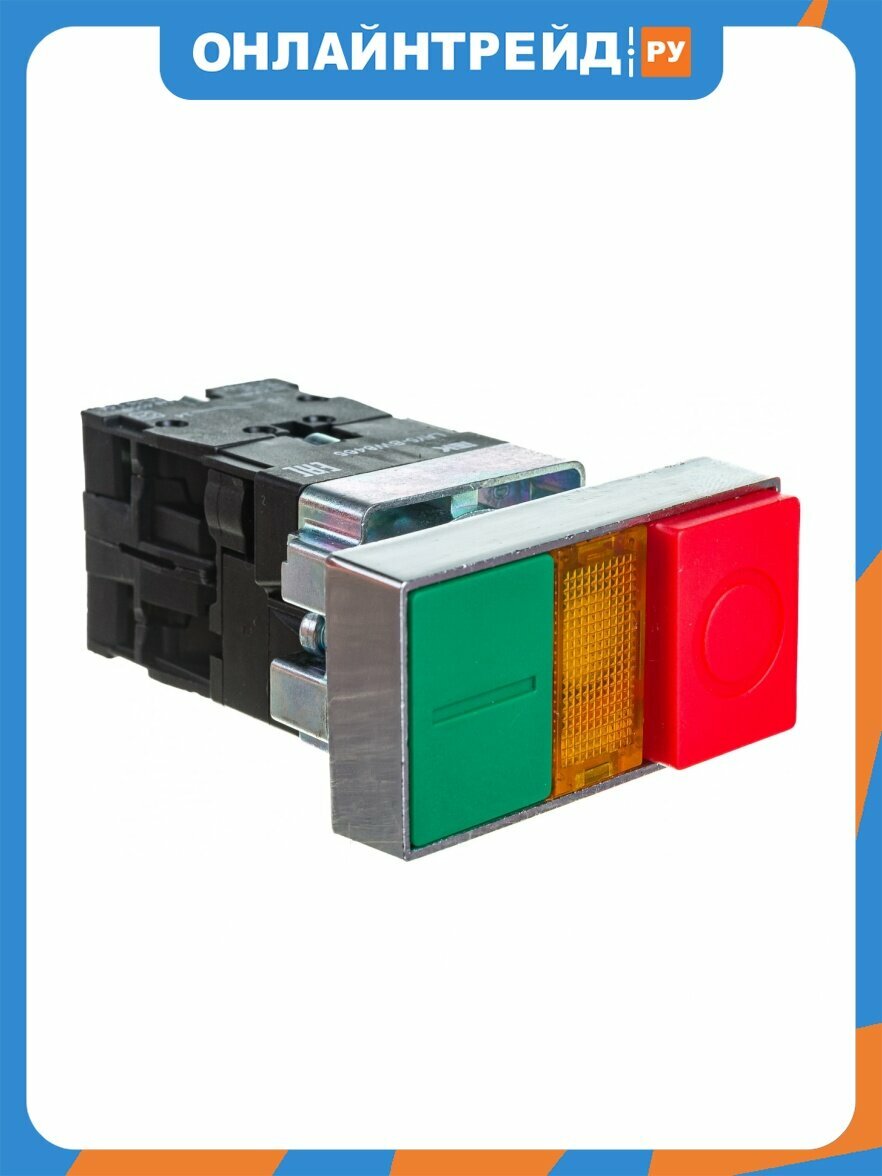 Кнопка Iek LAY5-BW8465 "I-O" сдвоенная c подсв, BBD40-BW-K51
