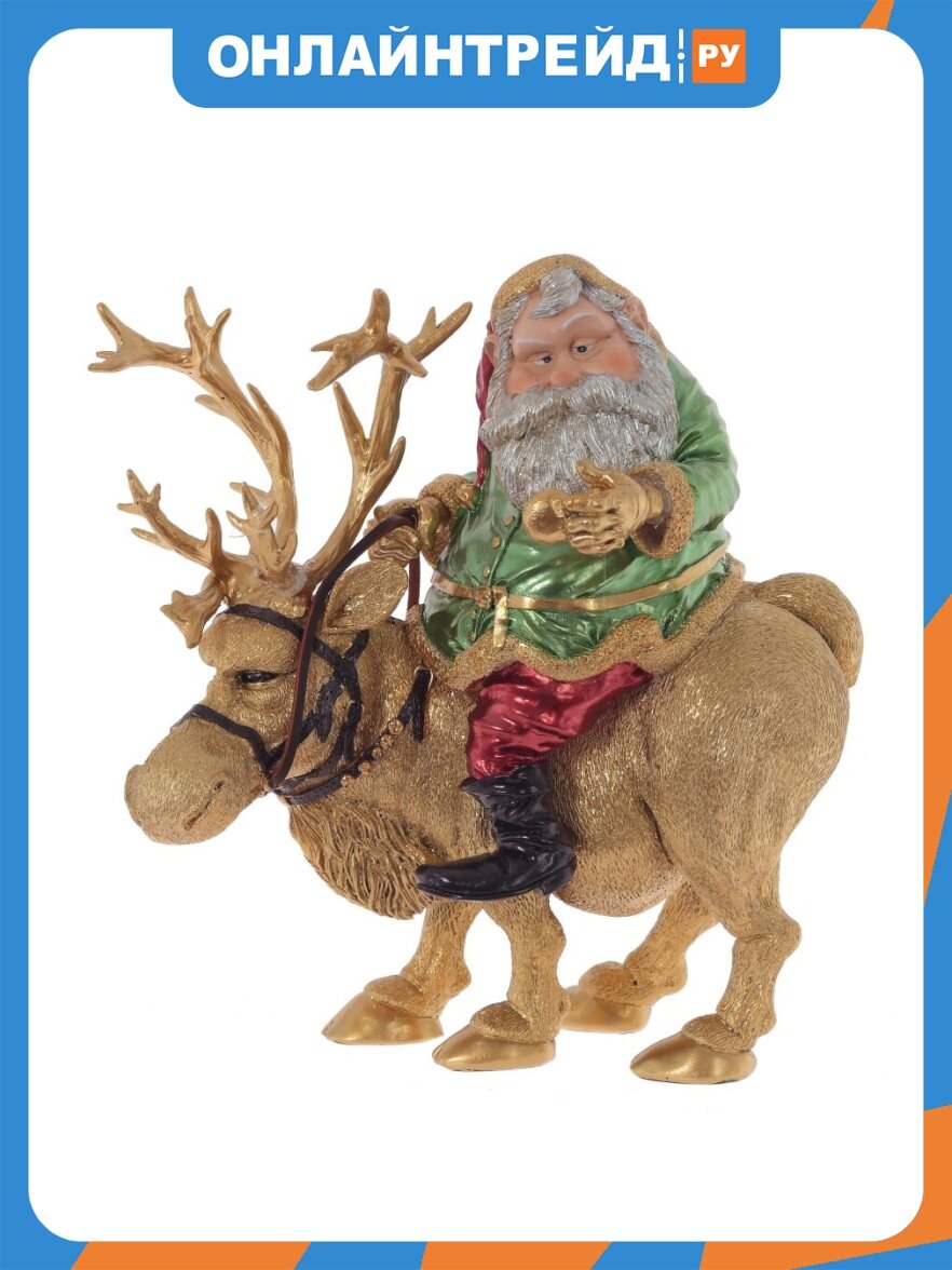 Фигурка декоративная Remeco Collection "Дед Мороз на олене " 22х15х24 см 813147