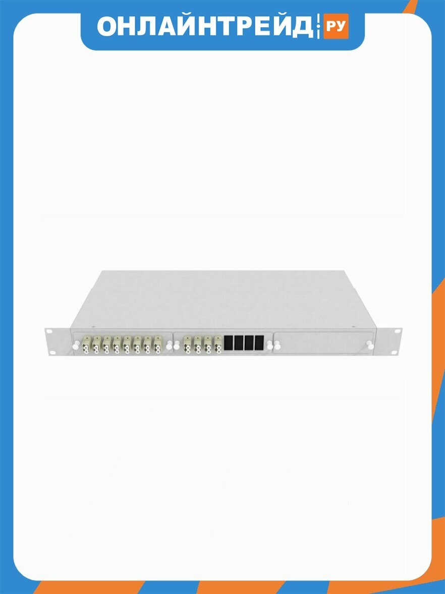 Кросс оптический Toplan , стоечный 19", 24 LC/UPC адаптера, MM, 1U, серый, укомплектованный (КРС-Top-1U-24LC/U-OM2-GY)